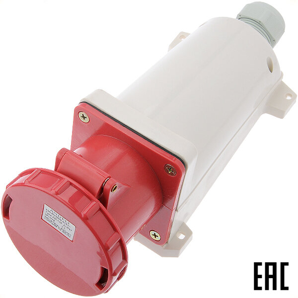 Розетка AM-135 стационарная 3Р+N+Е 63А 415В IP67 с сальником М25 ADL13-021 Andeli