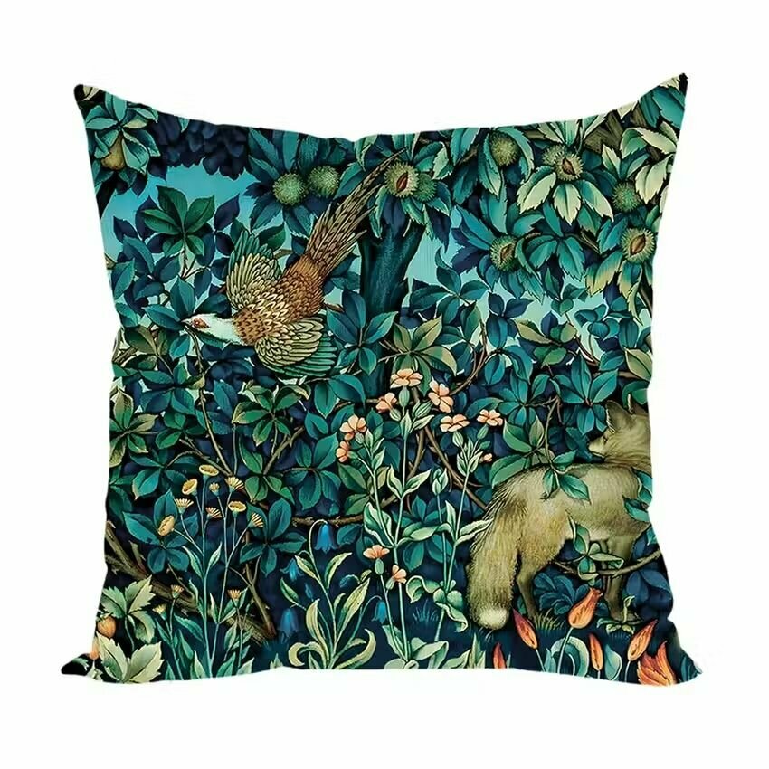 Подушка декоративная Райский сад Моррис 40х40 велюр