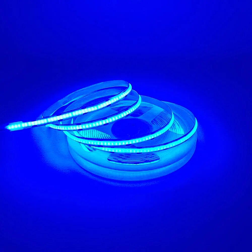 Aurboos COB светодиодная лента 12/24В 320leds/м Голубой, Blue, 8mm PCB 24V 320LEDs, 5м
