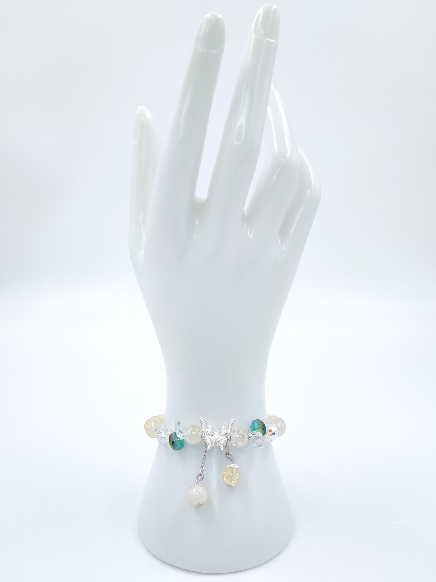 Браслет, кварц сахарный, кристалл