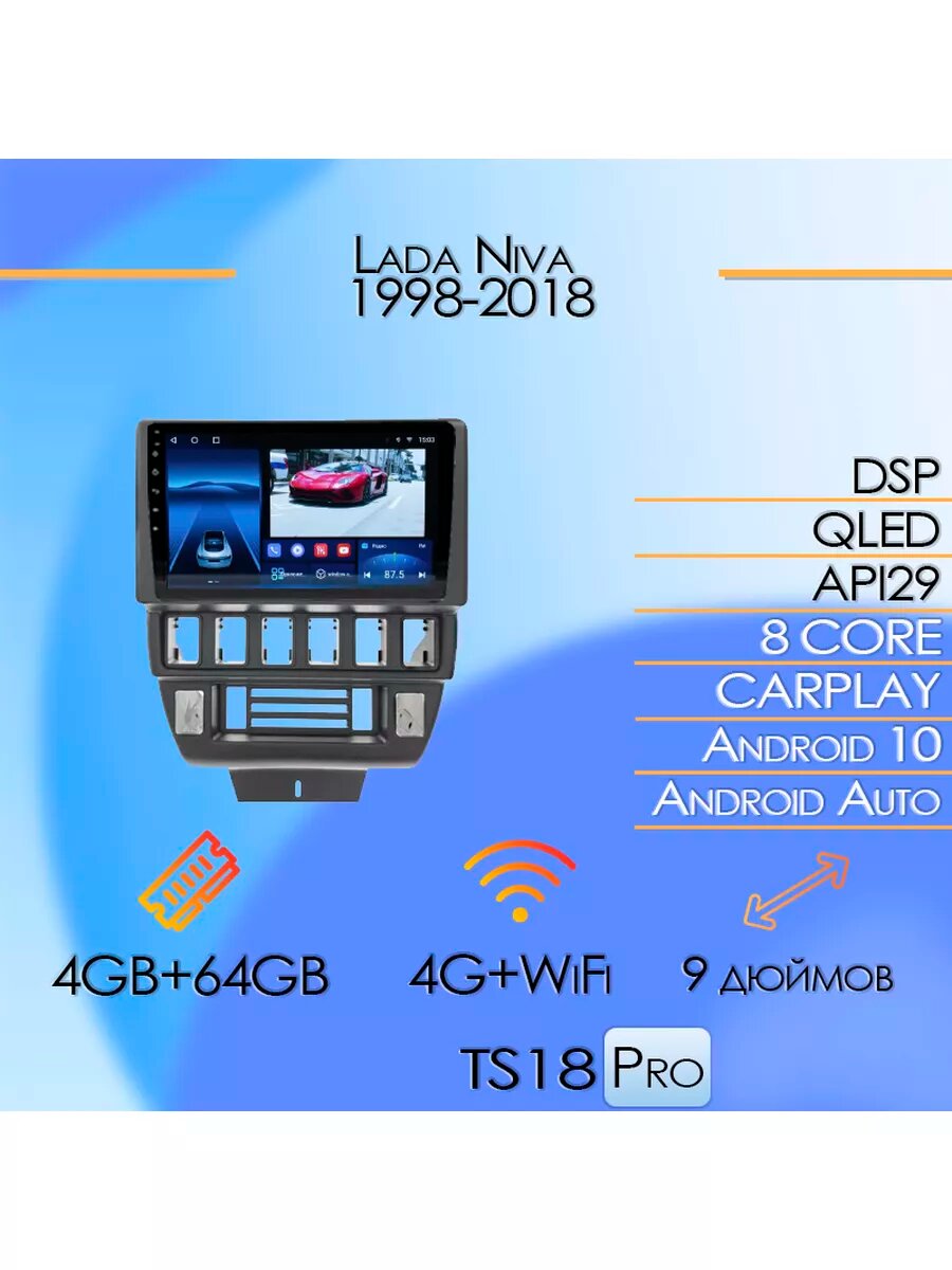 Андроид магнитола для автомобиля 4/64Gb