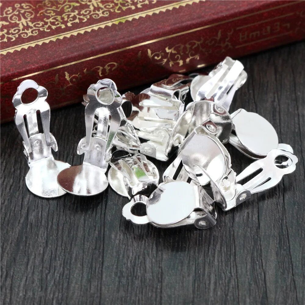 Клипсы для сережек Wadsfred, металлические, 50 шт, 10 мм Silver