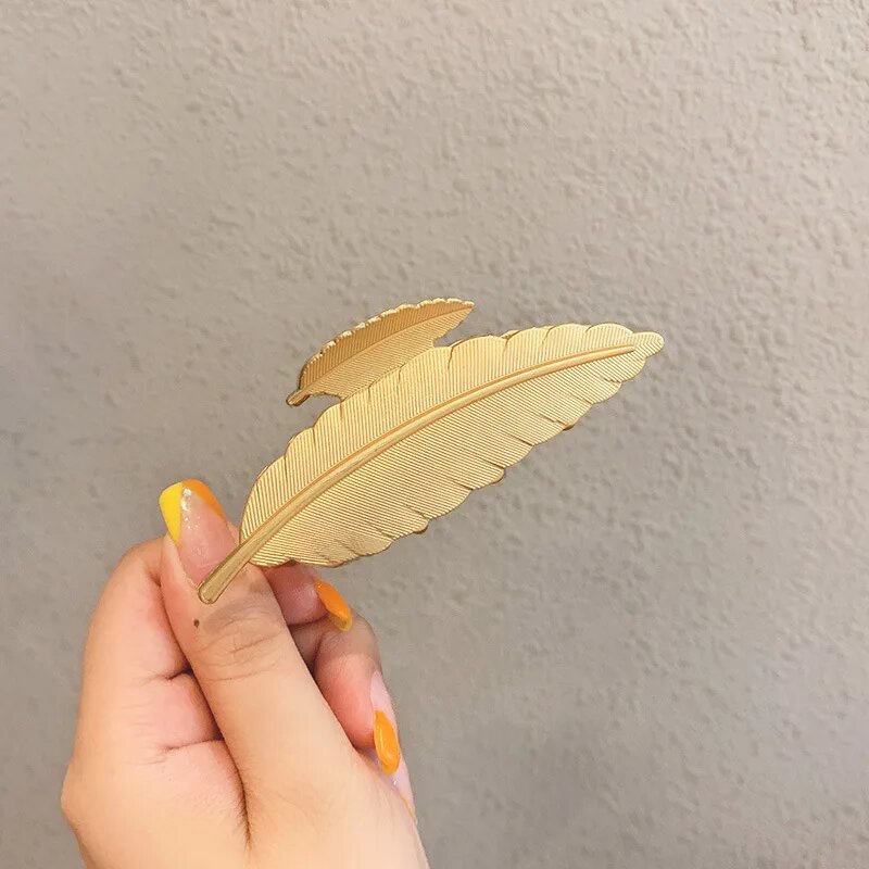 Золотые заколки для волос в виде пера, Color: 10