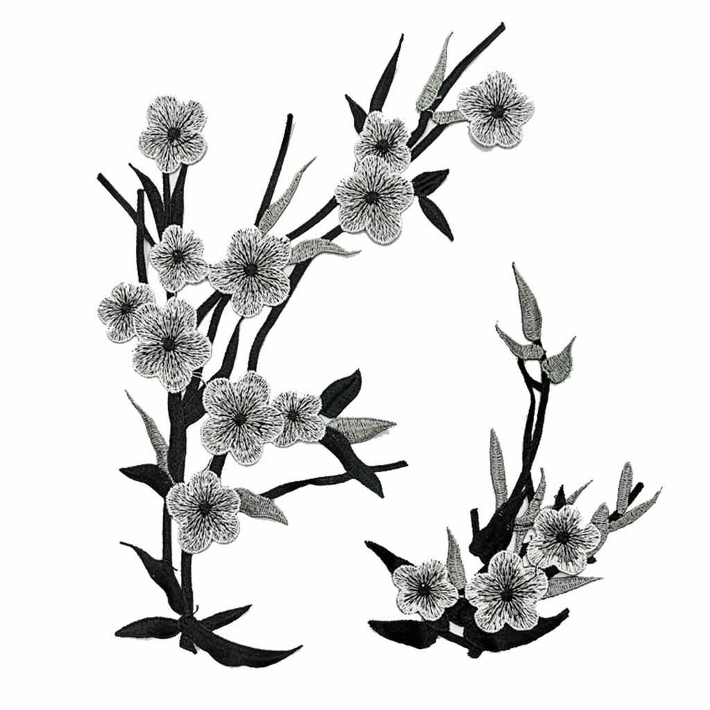 2 шт, вышивка, аппликация, вышитые цветочные нашивки, тканевый воротник для украшения одежды, джинсовые куртки, юбка