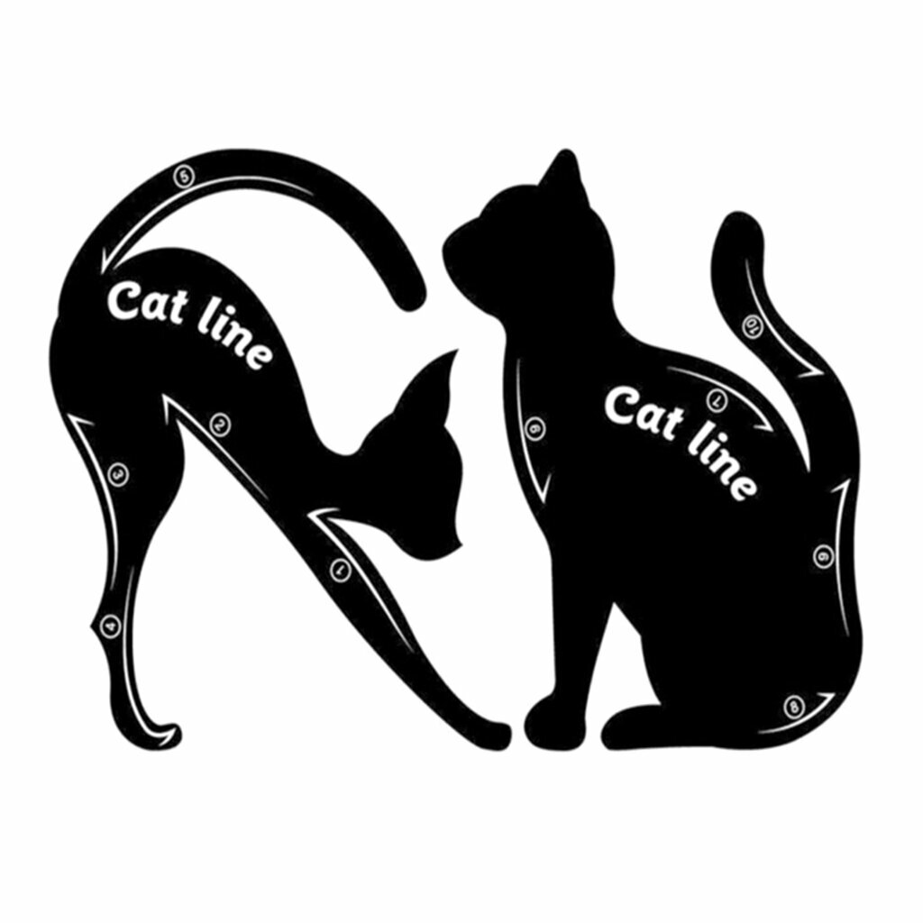 2 вспомогательных инструмента для кошачьей подводки для глаз