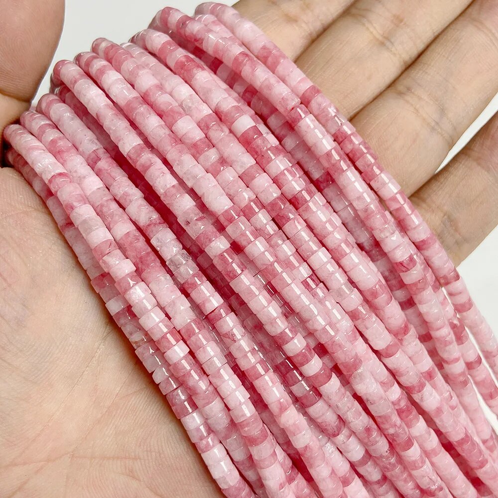Бусины розовые Chalcedony 2x4 мм, 150-160 шт