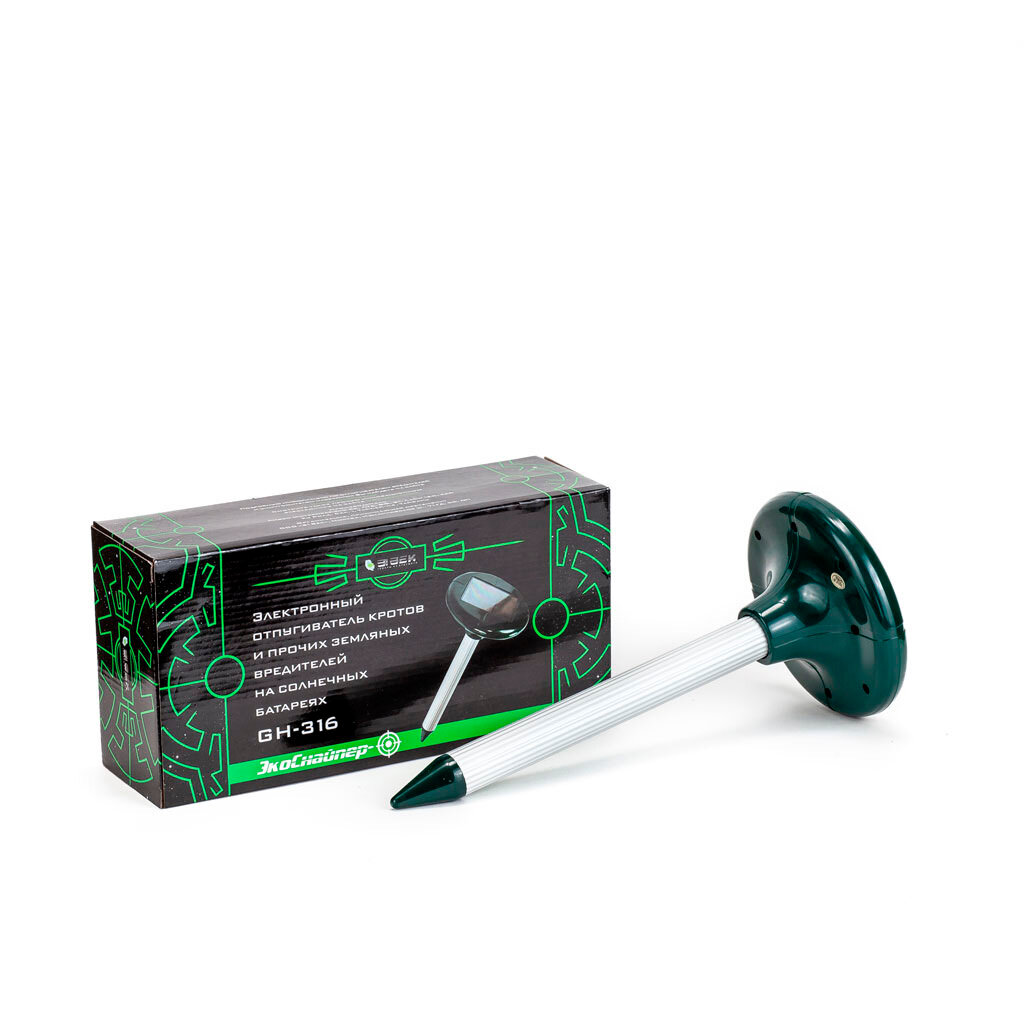 Электронный отпугиватель кротов на солнечных батареях ЭкоСнайпер GH-316