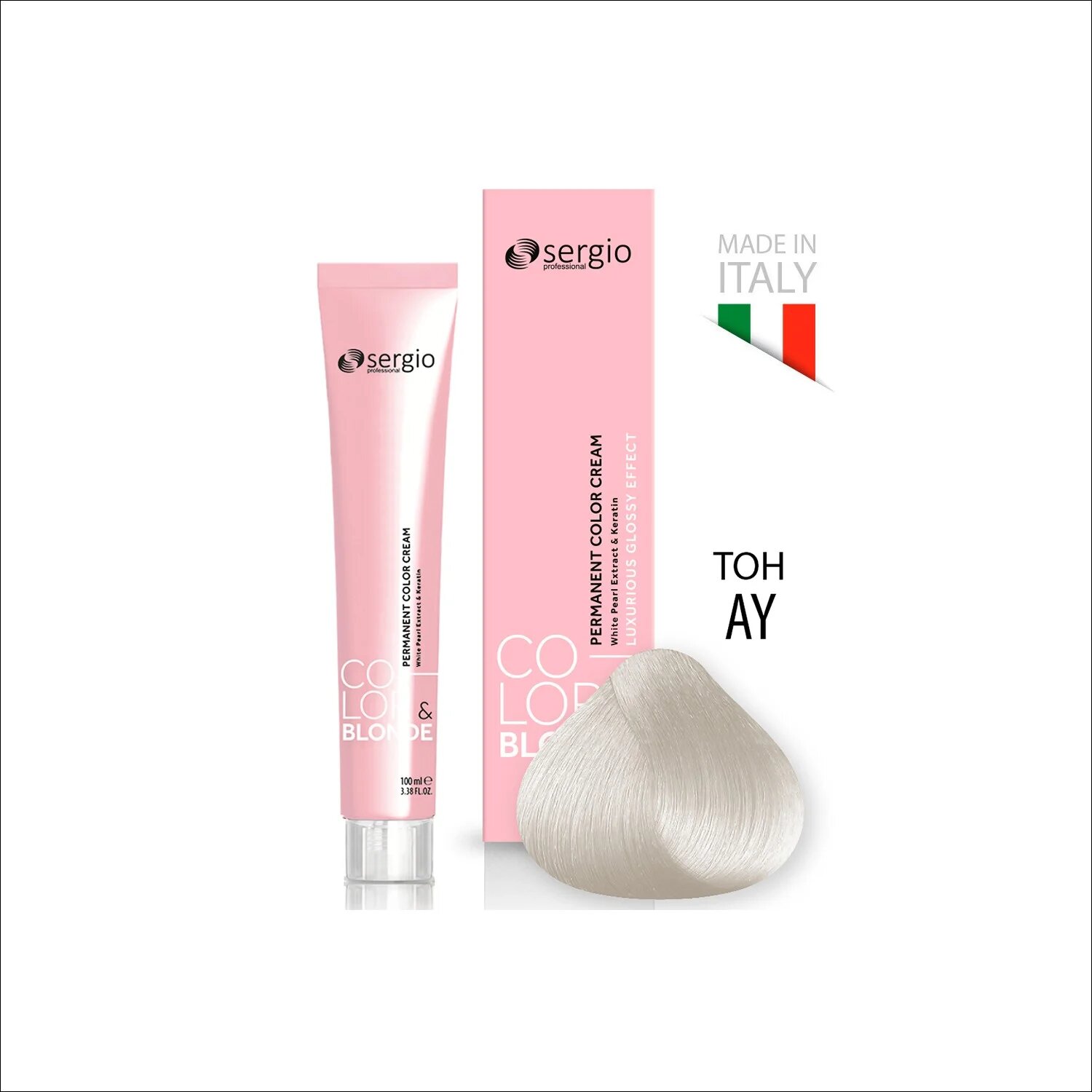 Перманентный краситель для волос ANTIGIALLO анти-желтый, 100мл, sergio professional