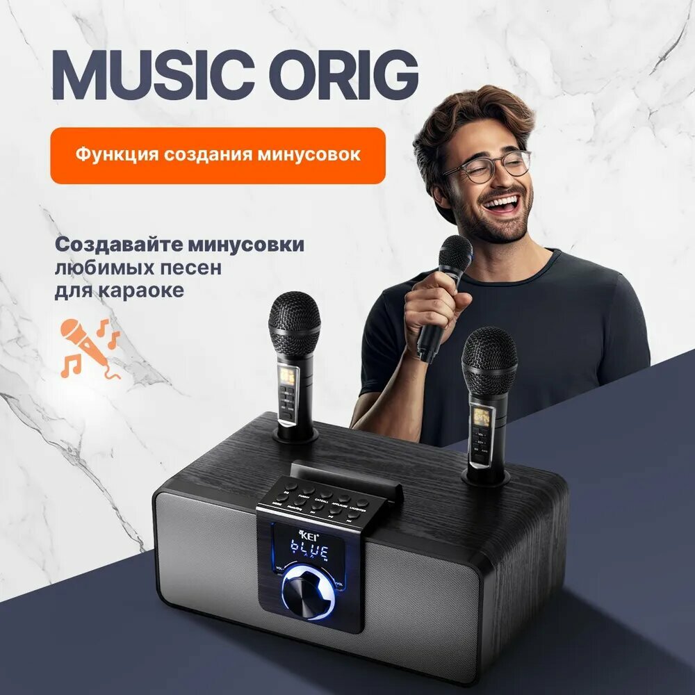 KNOW EASY-Караоке система KEI с двумя микрофонами, с функцией Bluetooth и USB разъемом