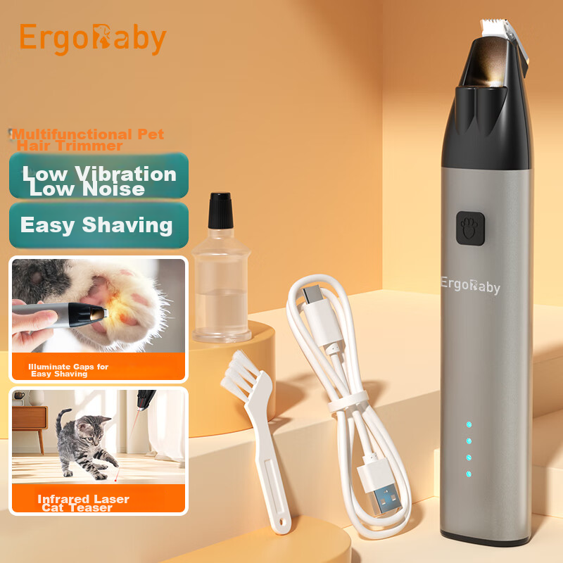 ERGOBABY Pet Dog Cat Paw Hair Trimmer, Grooming Tool for Puppies, Cats' Paw Hair And Toenail Trimmer, Cat Teaser