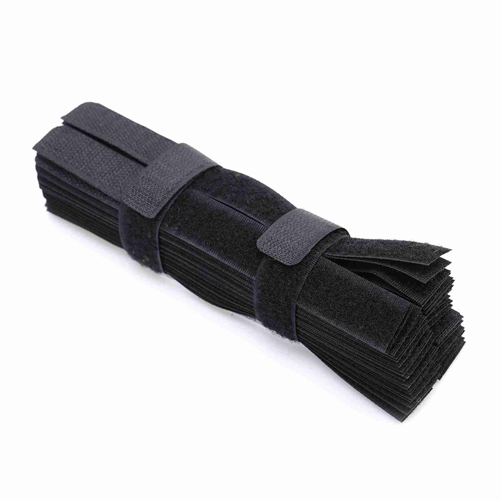 50 шт./лот Многоразовые органайзеры для проводов, держатели для кабелей, стяжки для шнуров и проводов, черные