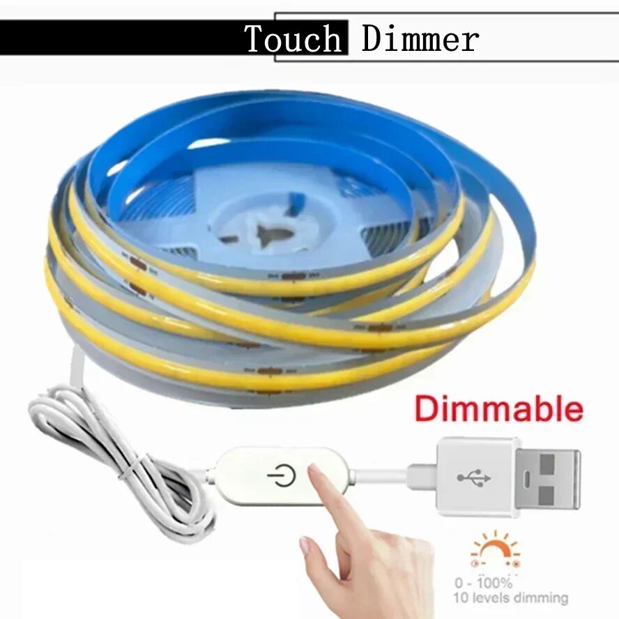 Светодиодная лента USB Touch Dimmer, 0.5м, Warm White