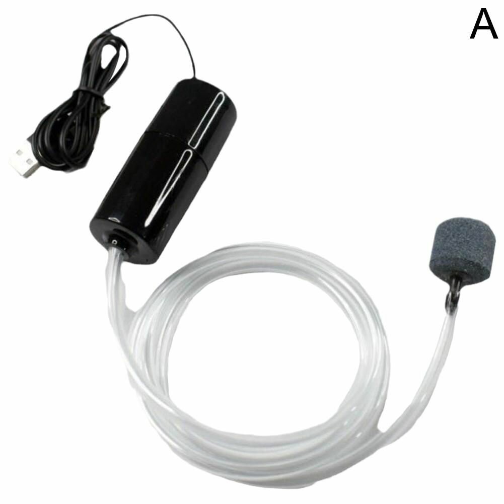 USB кислородный насос для аквариума черный бесшумный компрессор