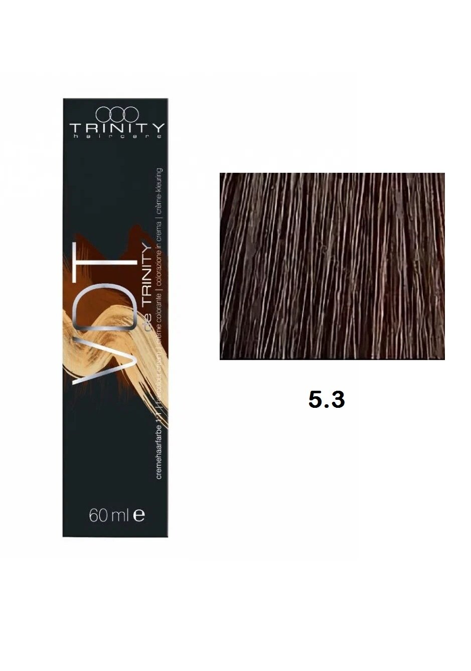 Trinity VDT Стойкая краска для волос 60 мл - VDT 5.3 hellbraun gold Светло-коричневый золотистый