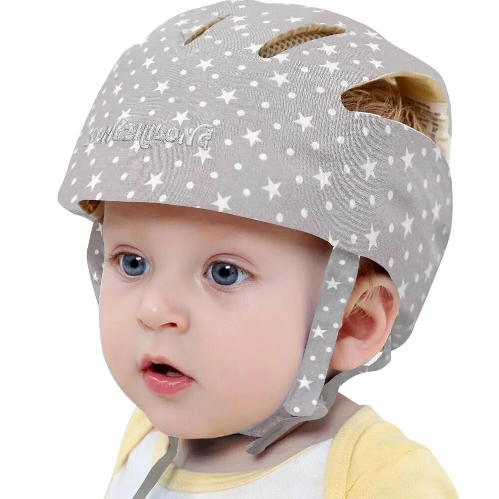 Мягкая противоударная шапка - шлем детская защитная для младенца Защита для головы малыша от ударов при падении