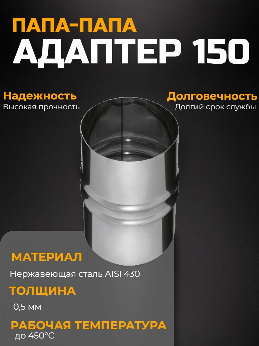 Адаптер 150ПП Папа-Папа для дымохода FERRUM