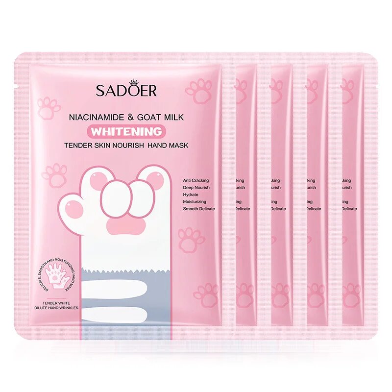 Увлажняющие И Отбеливающие Перчатки-маски Для Рук SADOER С Эффектом Омоложения И Удаления Морщин, С Экстрактом Кошачьей Лапки