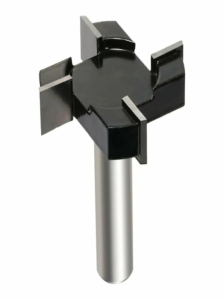 Фреза для выравнивания поверхности CNC, 1/2" (12.7 мм) хвостовик, 4 крыла, твердосплавная YG6X, для фрезерования дерева, строгания (диаметр 50.8 мм, высота 12.7 мм)
