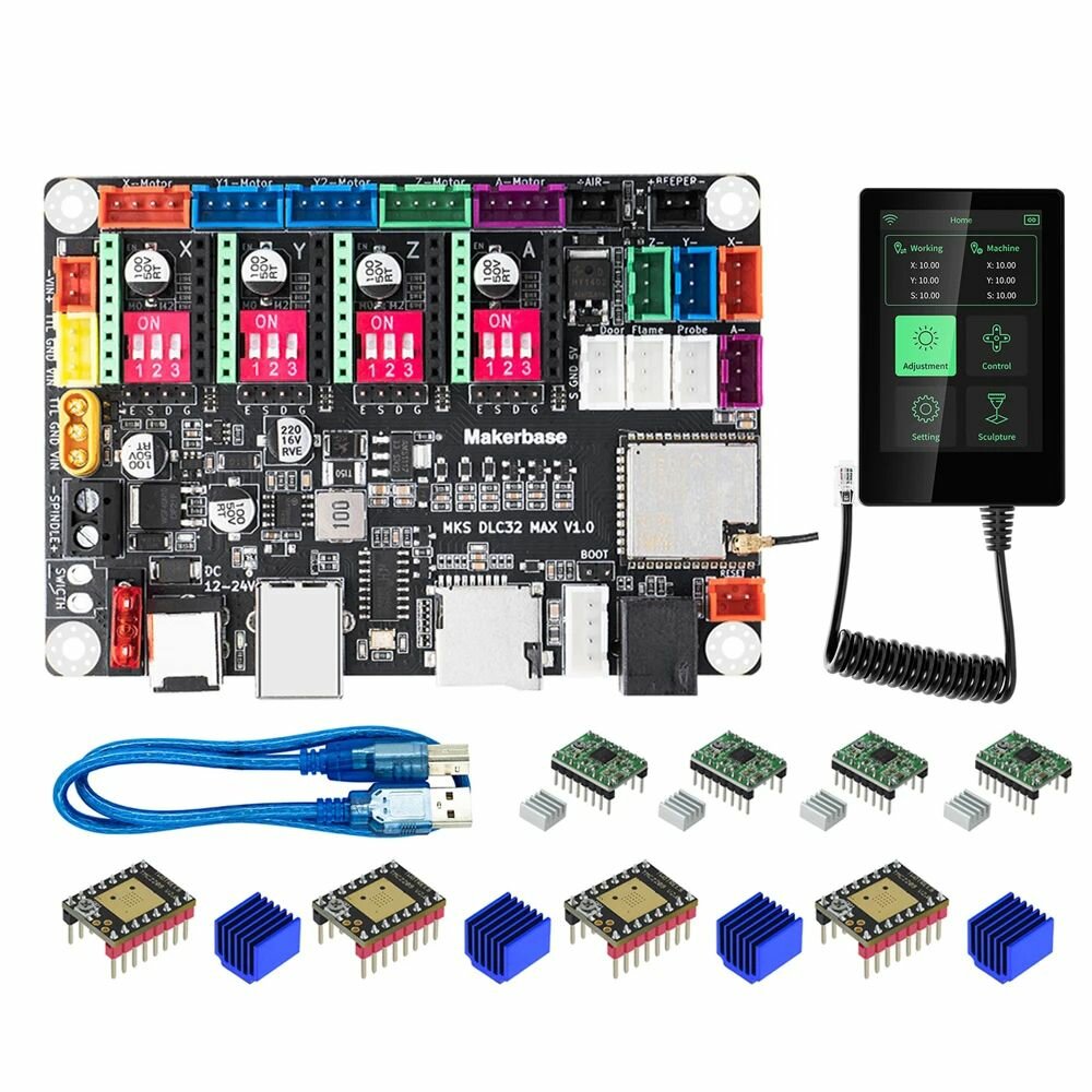 MKS DLC32 MAX CNC Router Board Laser Engraving Machine 4 Axis Controller Woodwork Laser Engraver Motherboard TMC2209