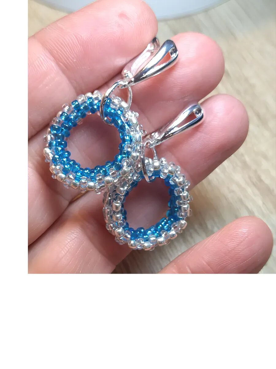 Серьги, бисер, кристалл