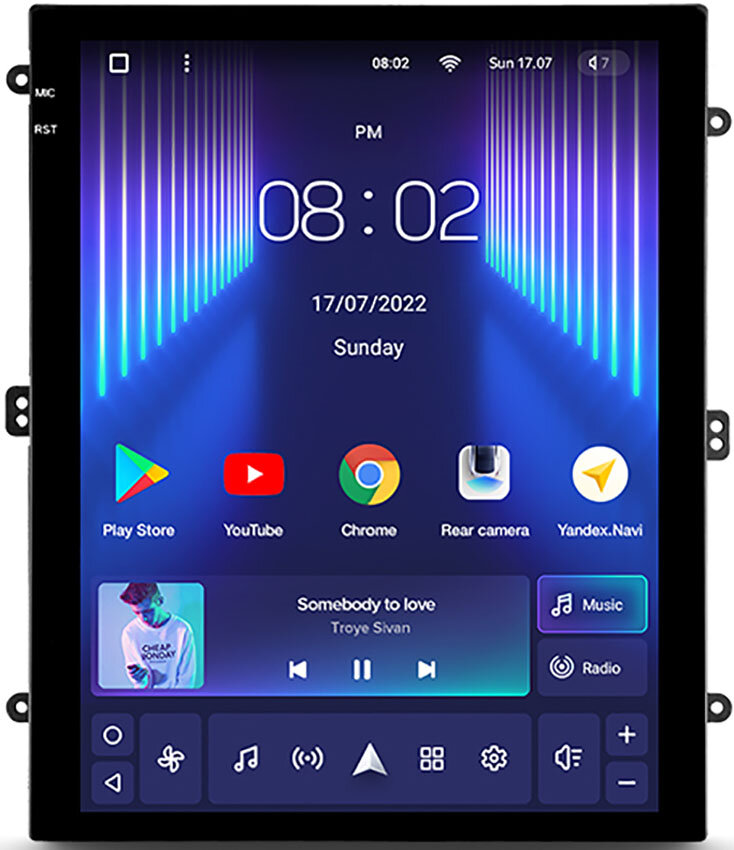 Магнитола под рамки 9.7" Teyes TPRO 2 DS (Tesla style) 9.7 дюймов 4/64 на Android 10 (4G-SIM, DSP, QLed)