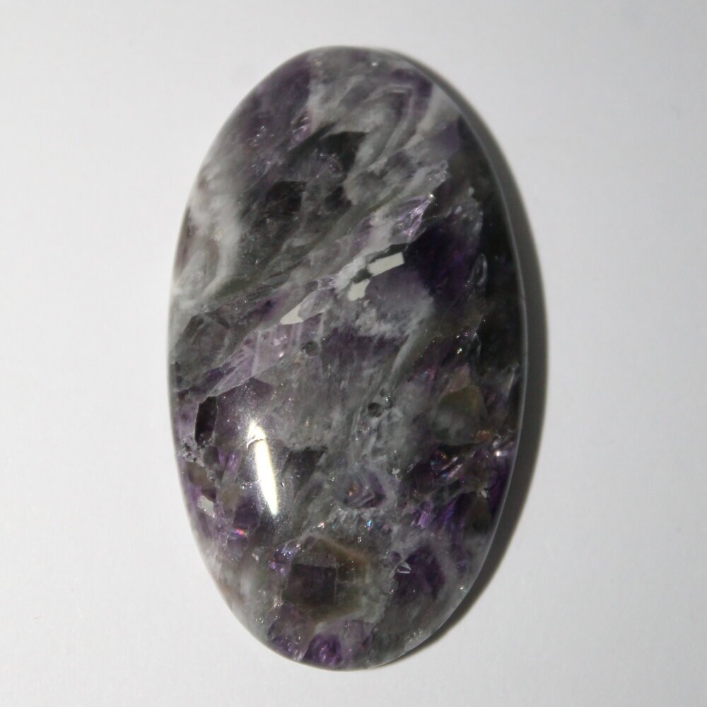 Коллекционный кабошон Аметист Шеврон, 41х24х5 мм, Ватиха, "True Stones"
