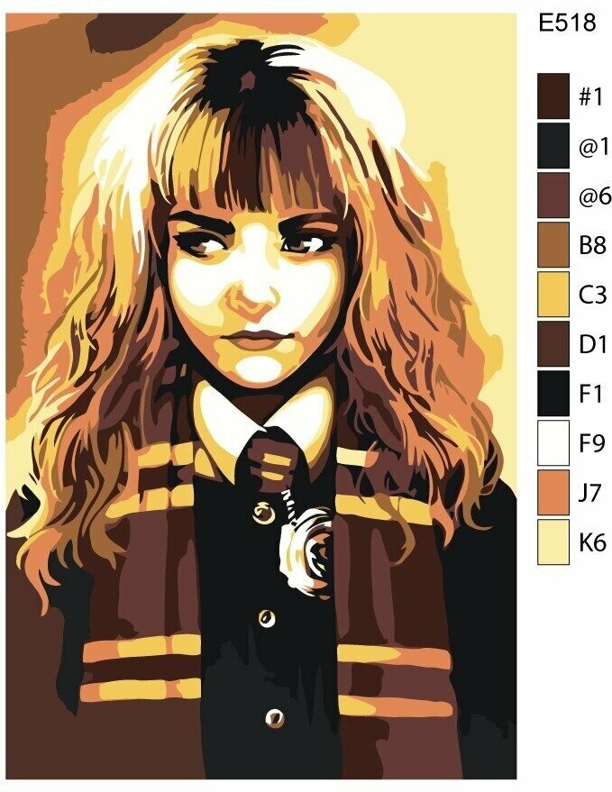 Детская Картина по номерам E518 "Фильм - Гарри Поттер. Гермиона Грейнджер" 20х30