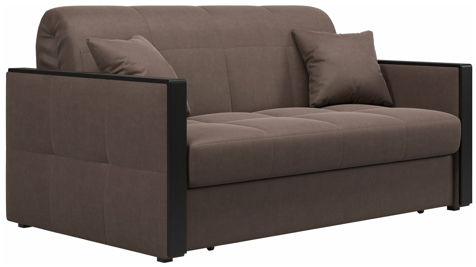 Диван Лион 1,8 - Velutto 23 шоколад/накладка венге