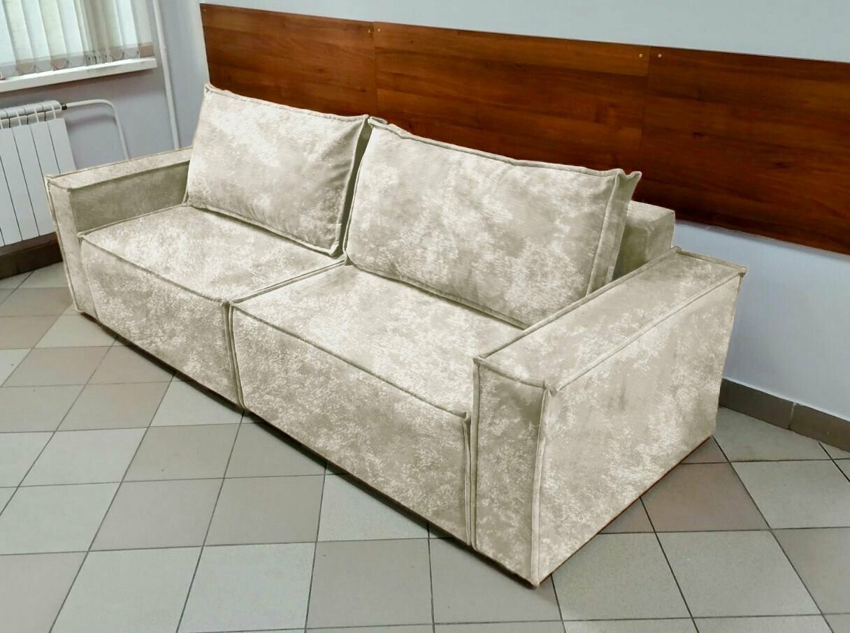 Диван-кровать диван прямой лофт 2,4м Молочный бархат 000