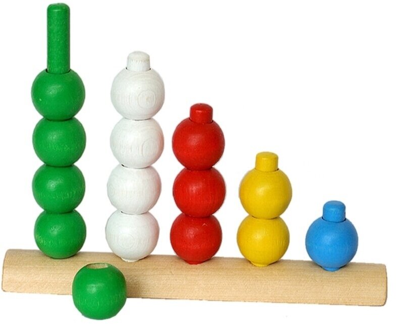 Пирамидка Счетные шары сортер деревянный