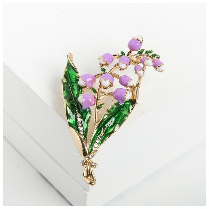 Брошь, эмаль, стразы