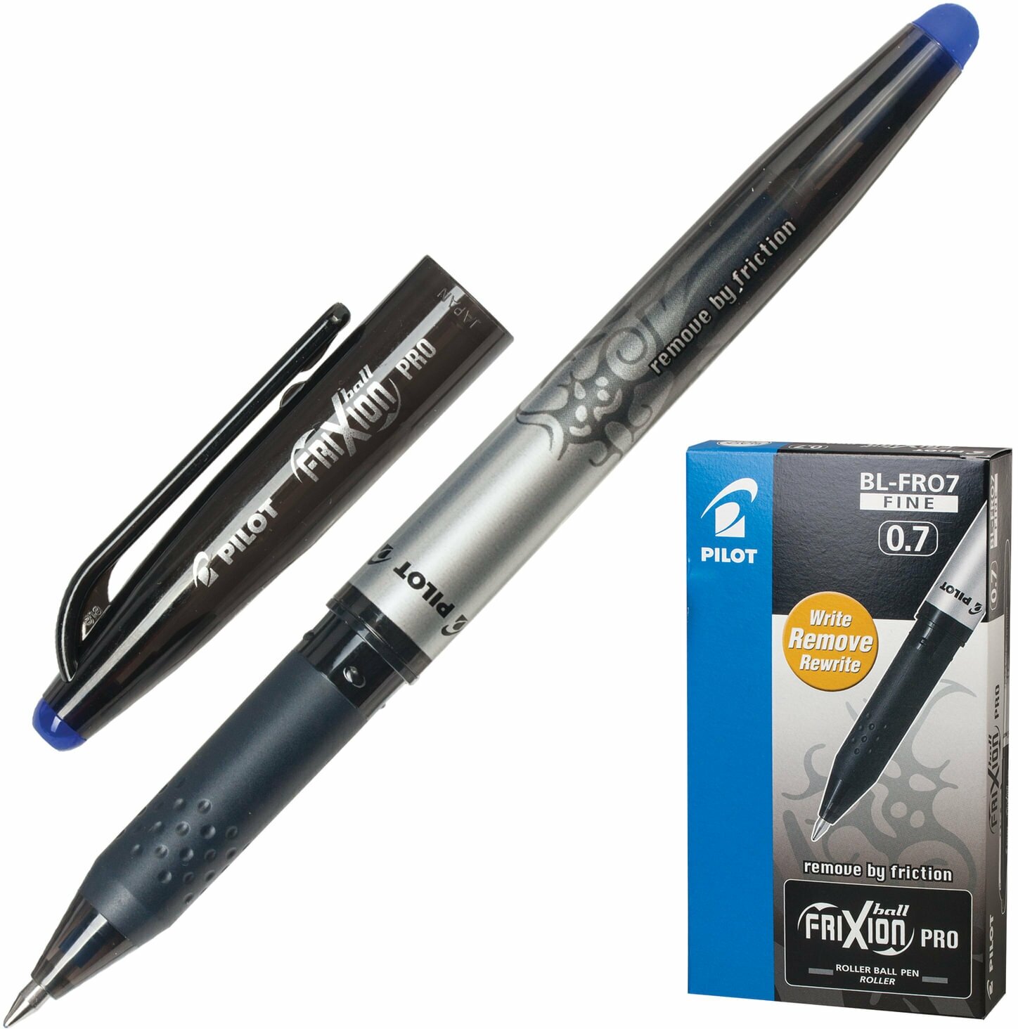 Ручка гелевая Pilot BL-FRO-7-L Frixion Pro, 0,7мм, с резиновым упором, синяя