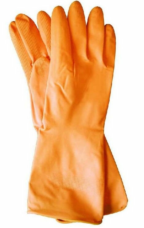 Перчатки хозяйственные Dr.Clean Чиртон, резиновые, Размер М, оранжевые