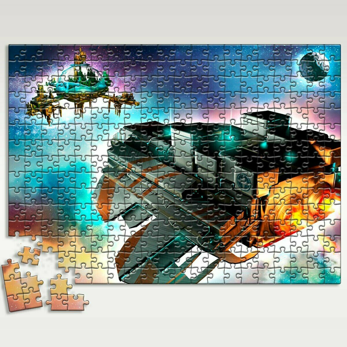 Пазл картонный А3: модель настольная игра Звездные империи Star Realms Космос - 6947