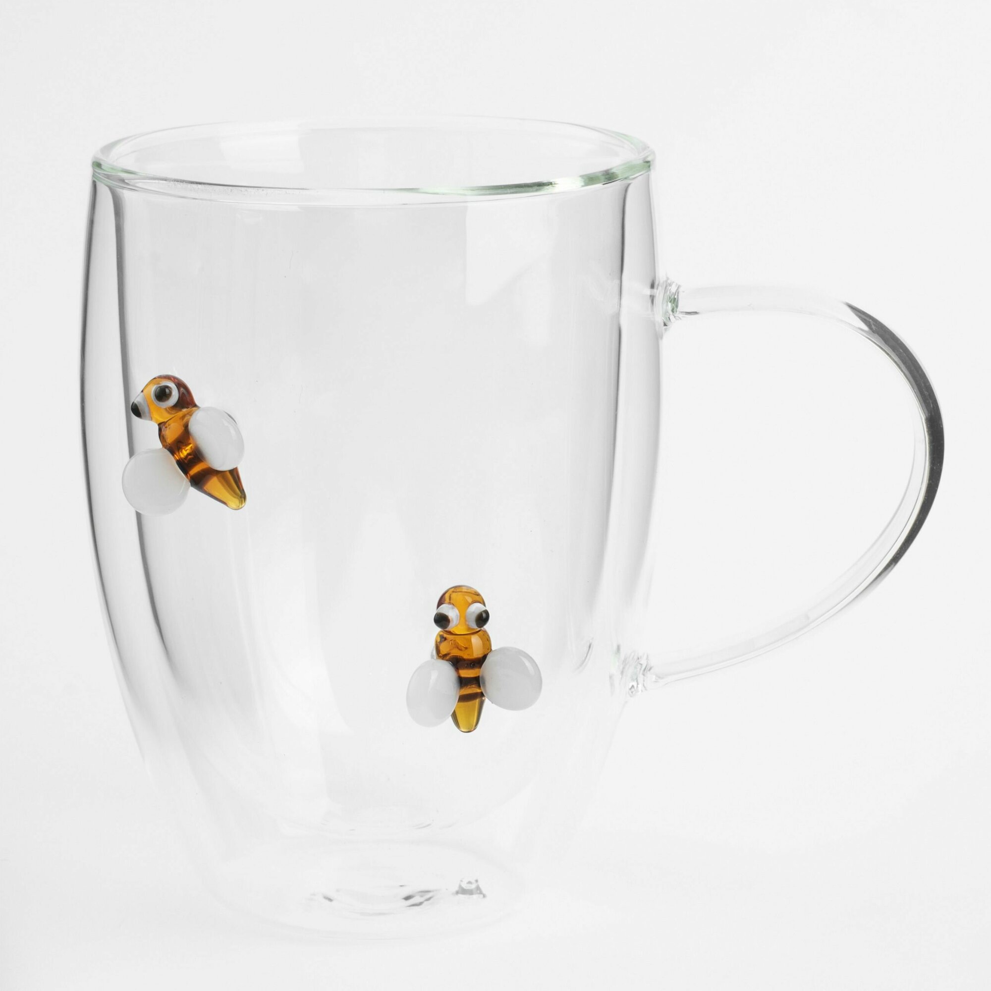 Кружка Kuchenland, 350 мл, стеклянная Б, 1 штука, Пчелы, Air decor