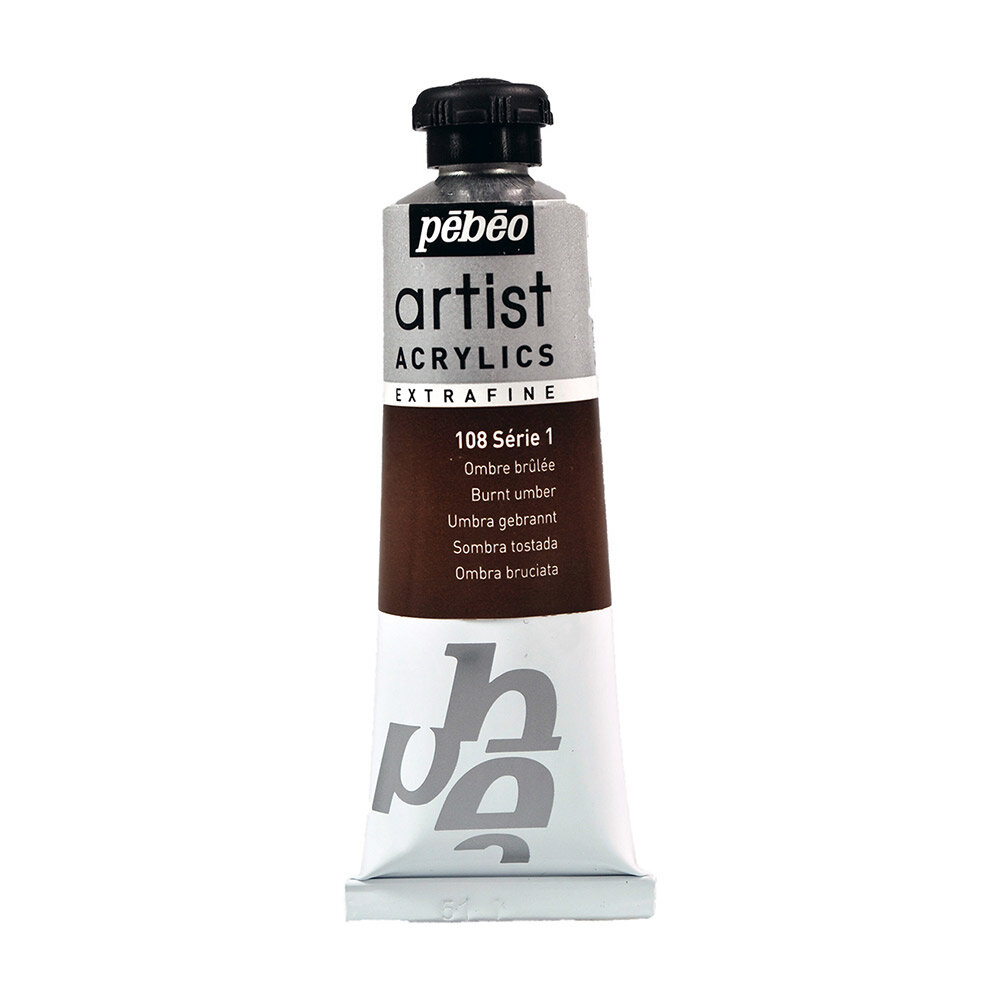 Краска акриловая "PEBEO" Artist Acrylics extra fine №1 37 мл 906-108 умбра жженая
