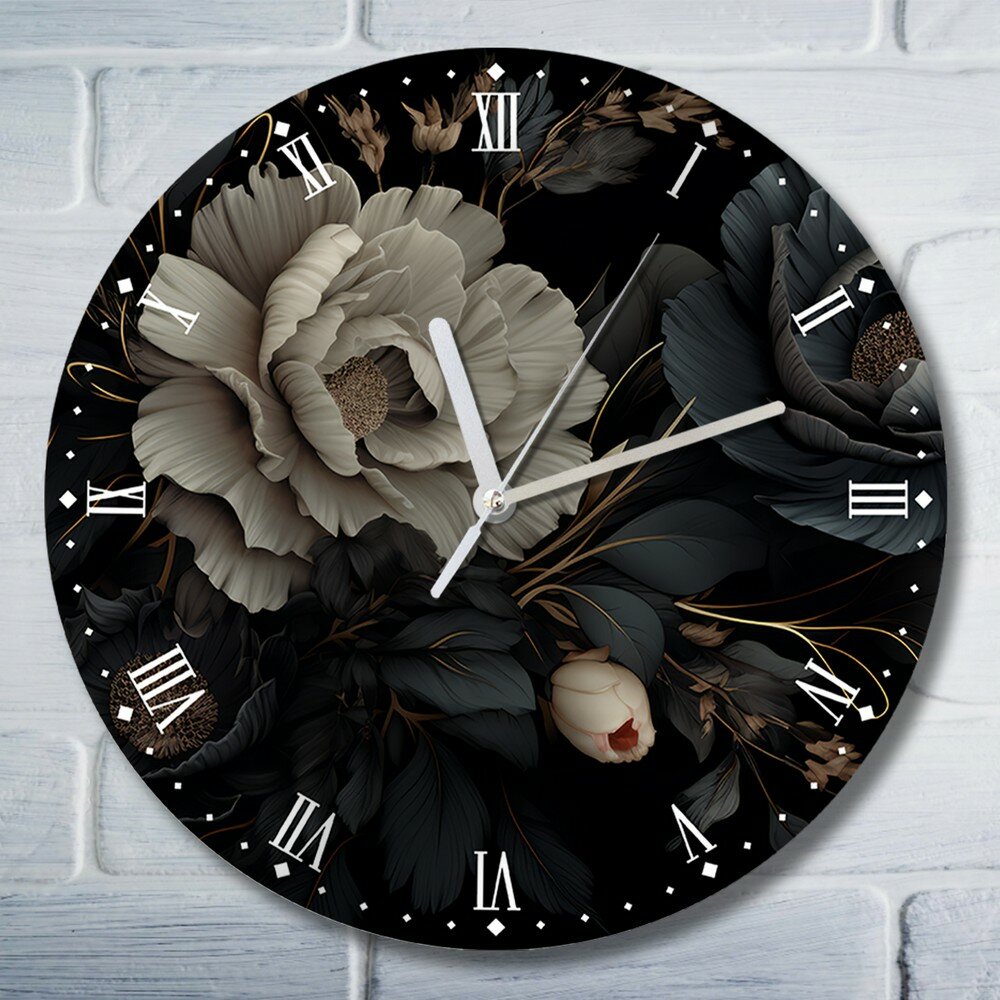 Настенные часы УФ "цветы природа (птицы, милота, готика, эстетика) - 10118"