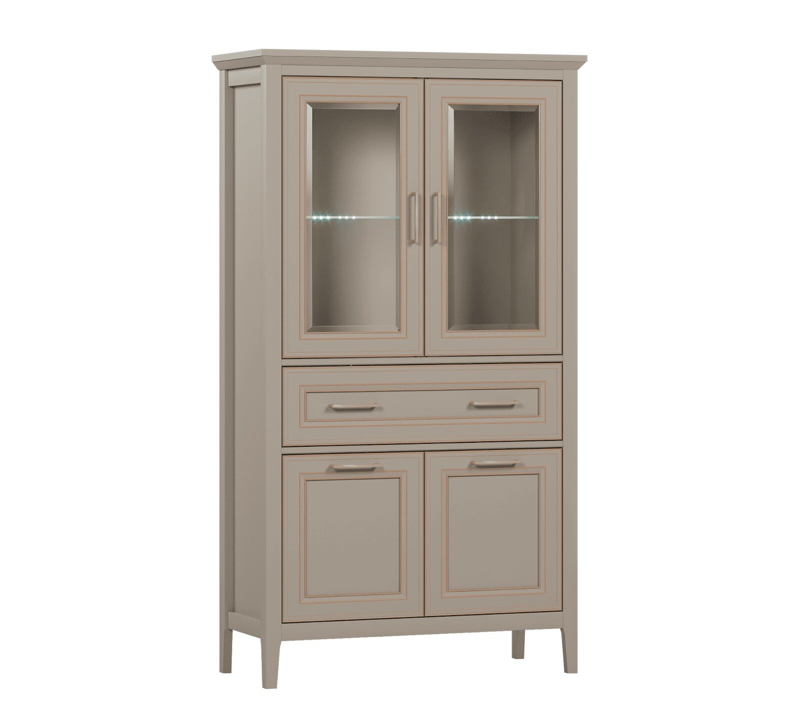 Шкаф БРВ Мебель CLASSIC REG2W2D1S/170 с подсветкой Глиняный серый
