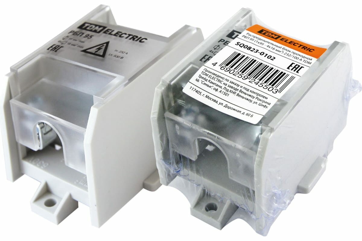 Распределительный блок проходной TDM РБП 95 (1х95 - 4х16 мм2) 232/100А SQ0823-0102