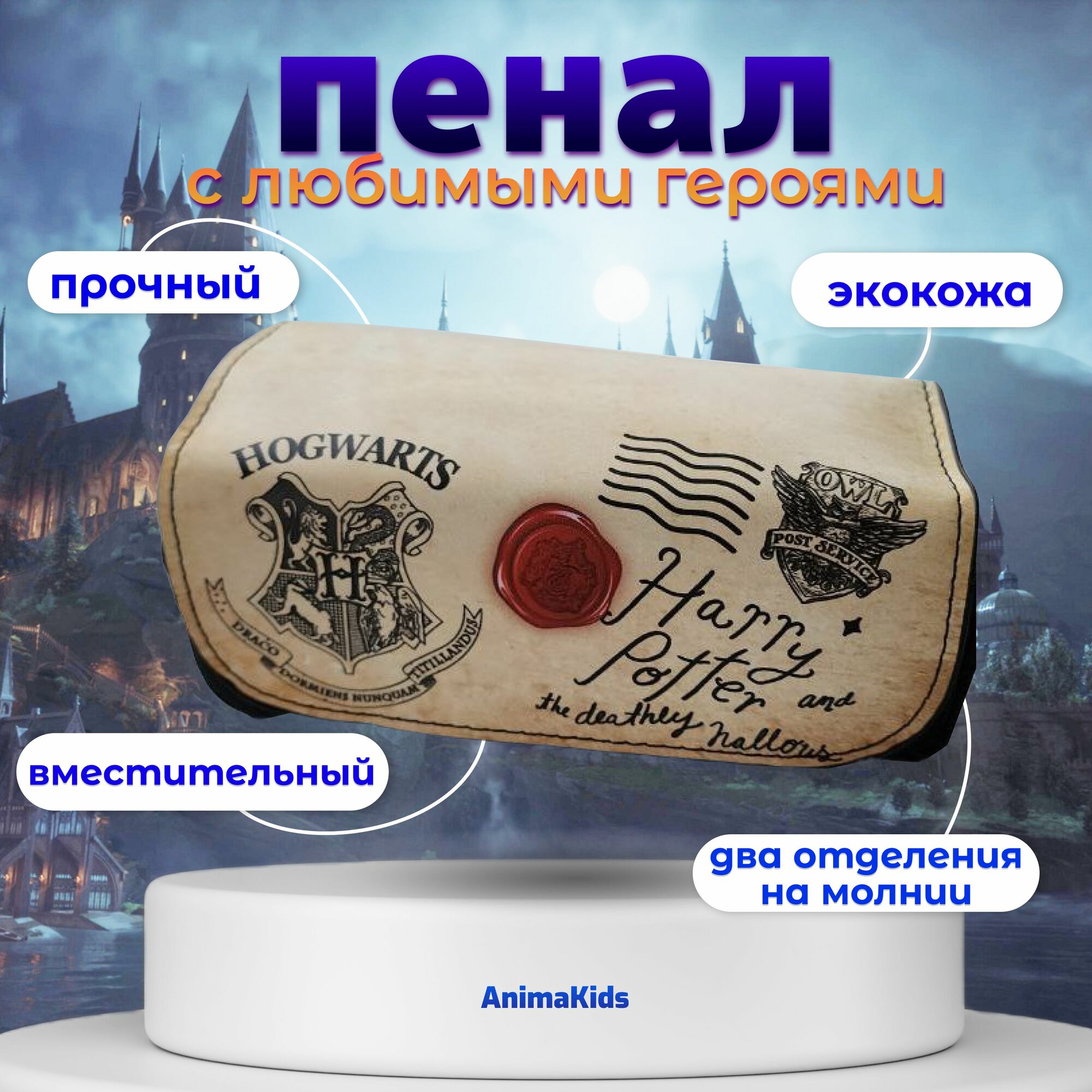 Пенал AnimaKids Harry Potter Гарри Поттер без наполнения
