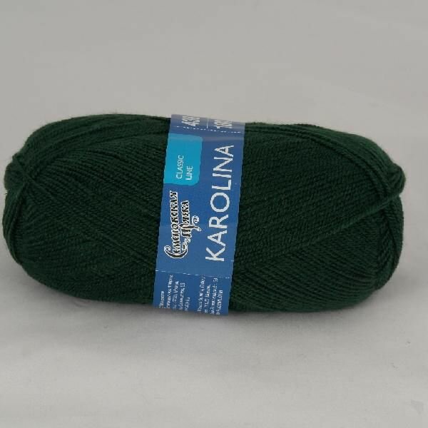 Пряжа Московская шерстопрядильная фабрика Каролина (Karolina) МШФ, т. зеленый - 62, 100% акрил, 5 мотков, 100 г, 435 м.