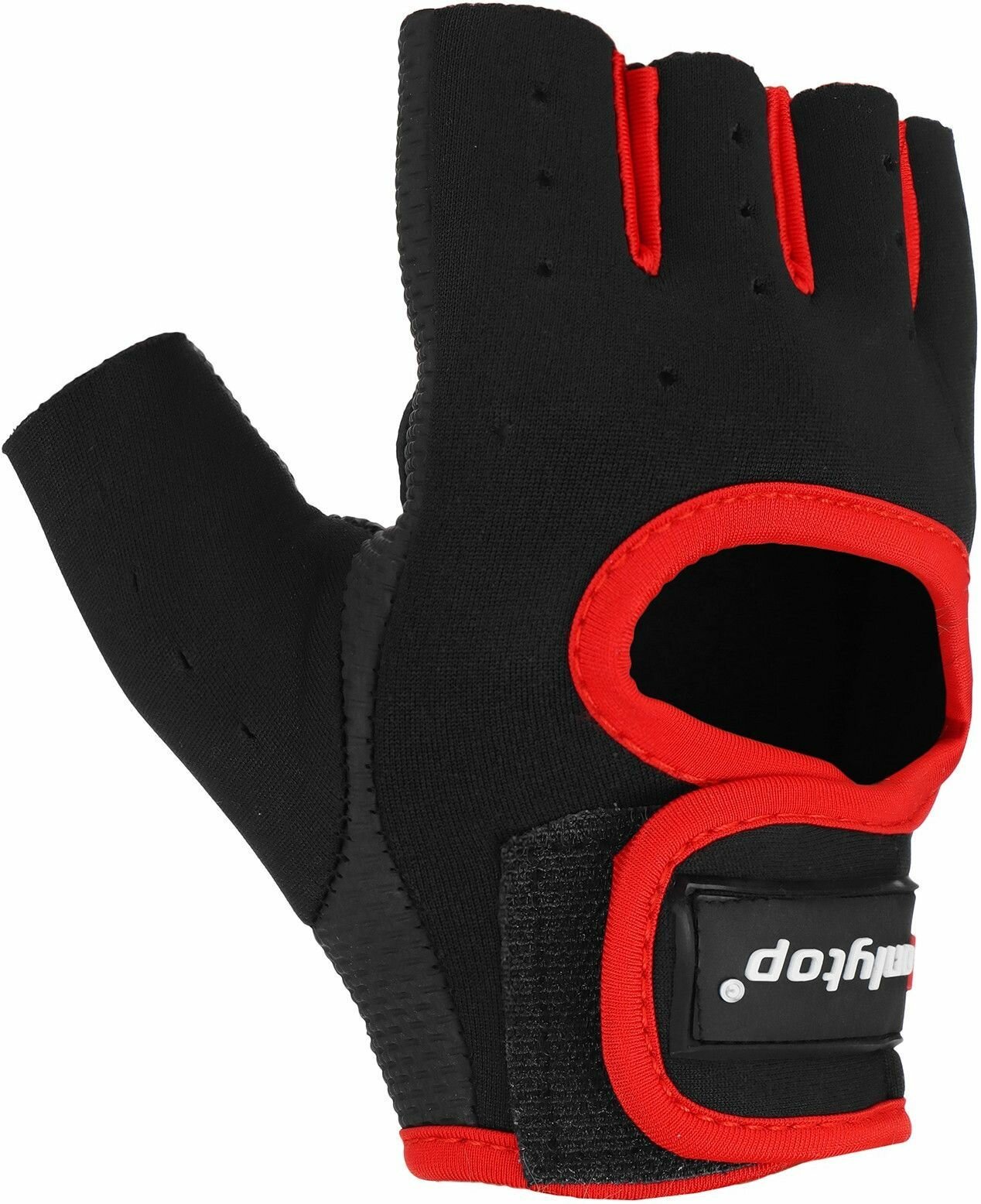 Перчатки неопреновые ONLITOP без пальцев мужские женские для занятий фитнесом и спортом, митенки размер L, цвет чёрный/розовый