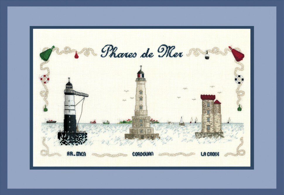 Набор для вышивания Le Bonheur des Dames #1133 Phares De Mer (Морские маяки), Петит пойнт, 40 х 33 см