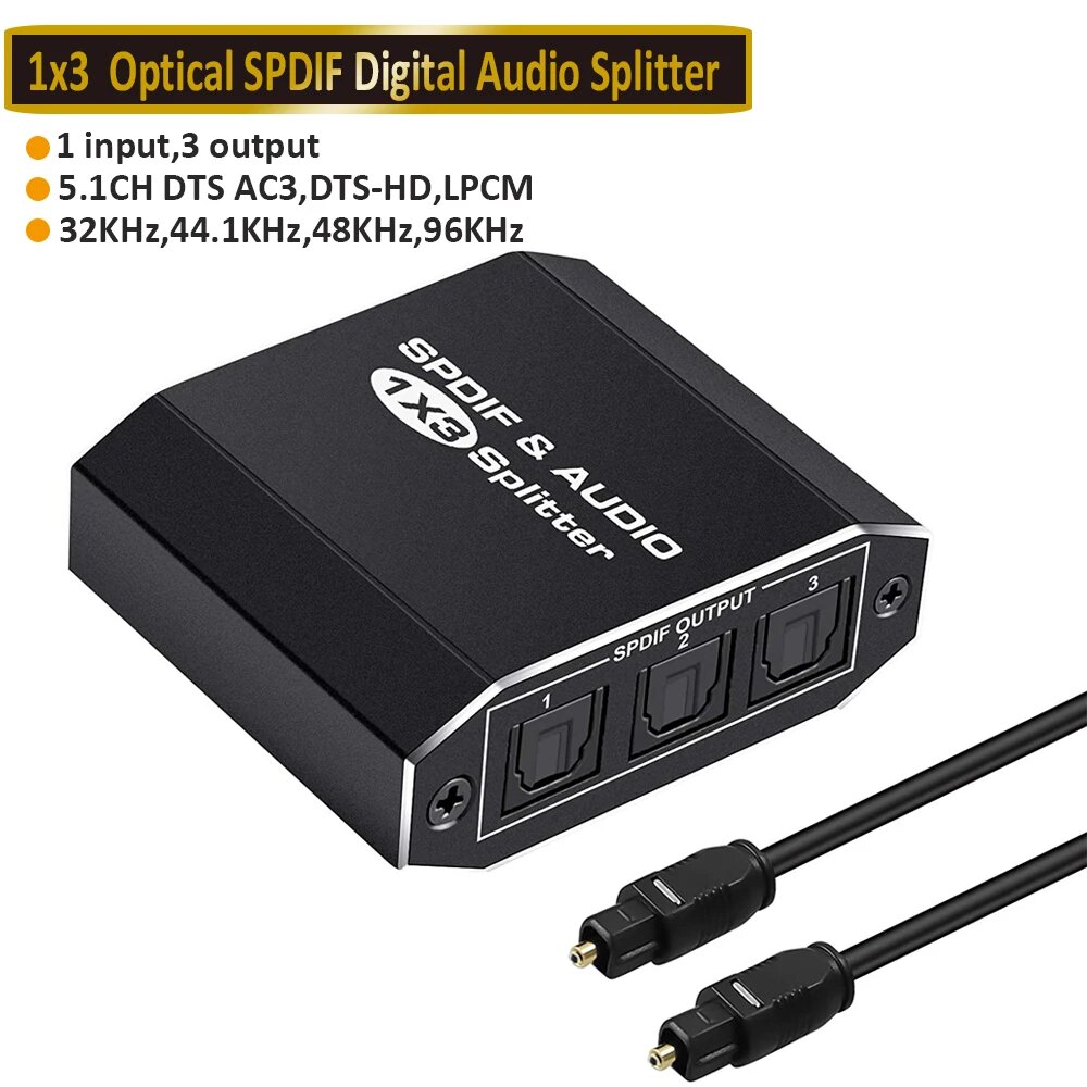 Оптический цифровой аудио сплиттер 1x3 Toslink