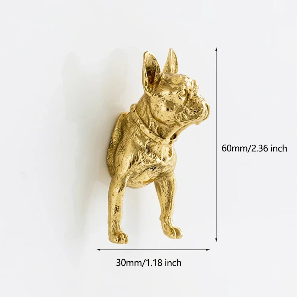 Латунные ручки для дверей в виде головы собаки, золотые ручки для ящиков в виде 1 Pieces, Head