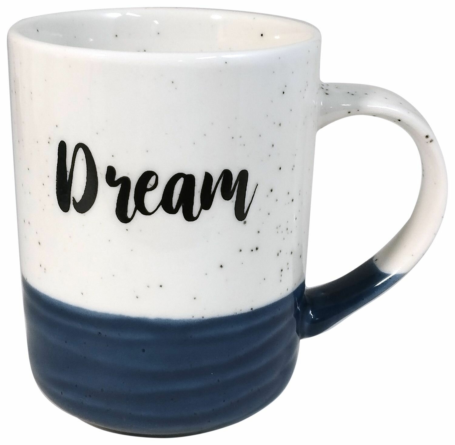 Фарфоровая кружка DREAM бело-синее оформление, 400 мл, для чая и кофе