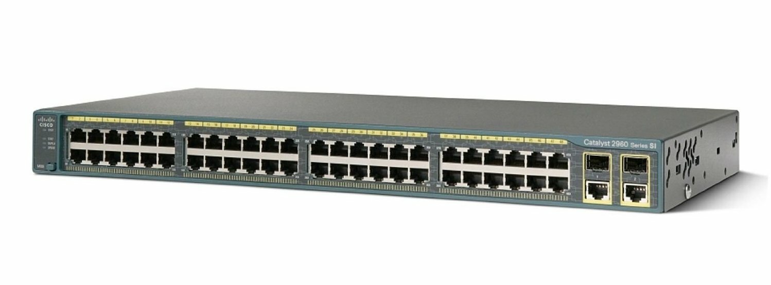 Коммутатор CISCO WS-C2960+48TC-S 48 x 10/100 + 2 x combo Gigabit SFP