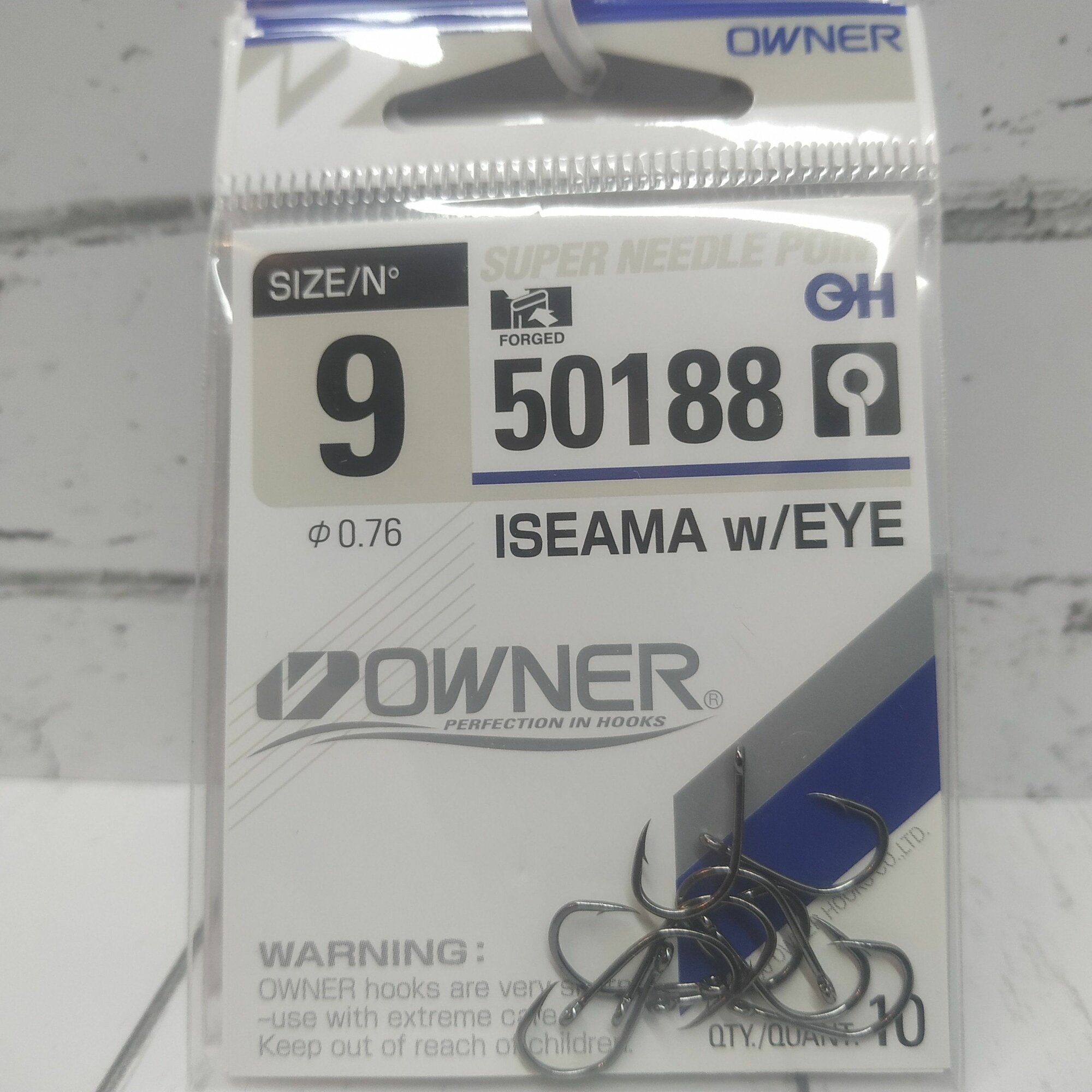 Крючки OWNER ISEAMA w/Eye 50188 ORIGINАL №9-10шт 5уп (50шт)