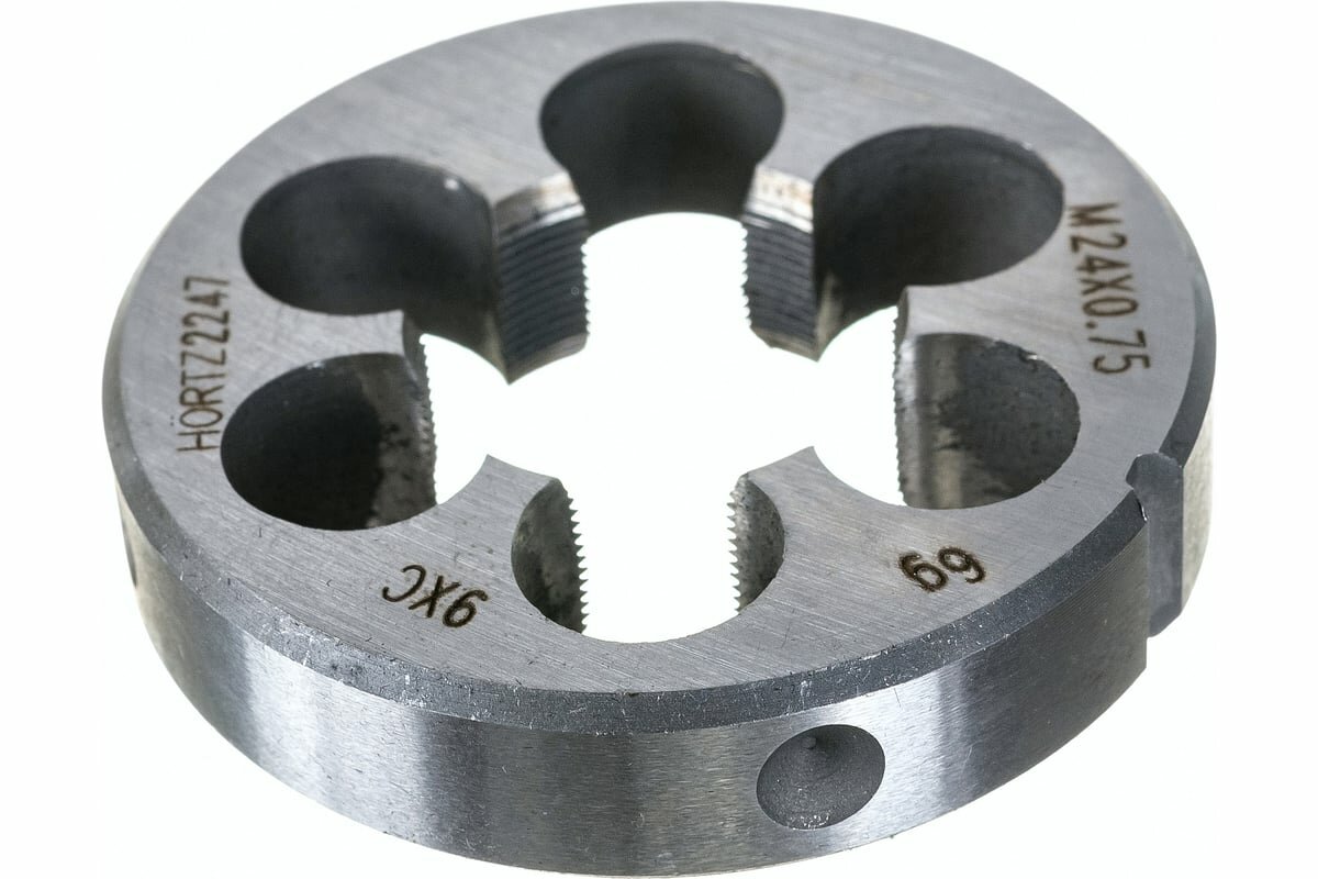 Плашка резьбовая М24х0.75 из стали 9ХС HORTZ 204057 для точной фиксации и сборки