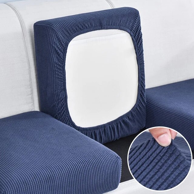 Чехол на диванную подушку темно-синий, жаккард, 1 шт